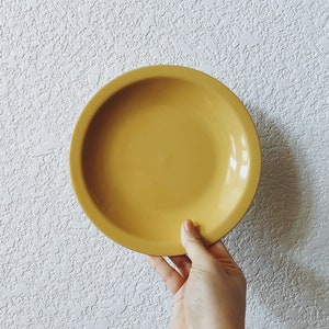 Set of 4 Vintage Yellow Stoneware Dessert Plates - Etsy