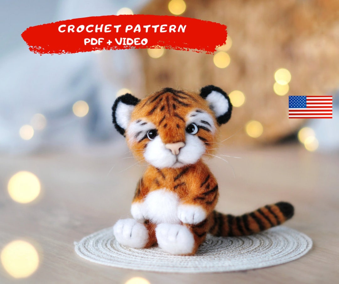 Crochet Pattern Tiger , Crochet Animal , Tiger Stuffed Animal Pattern Gifts for Tiger Lovers ...