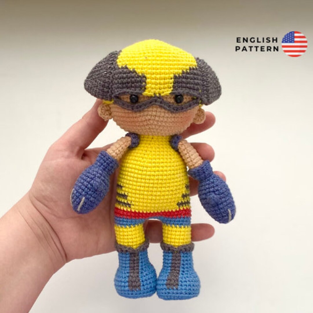 Crochet ENGLISH Pattern Wolverine X-men, Wolverine Amigurumi Dolls ...