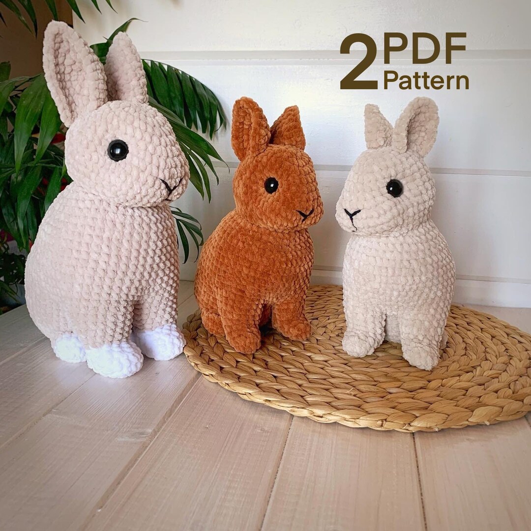 Crochet Pattern Bunny Rabbit (little + Big) 2 PDF Tutorial Easter Decor ...