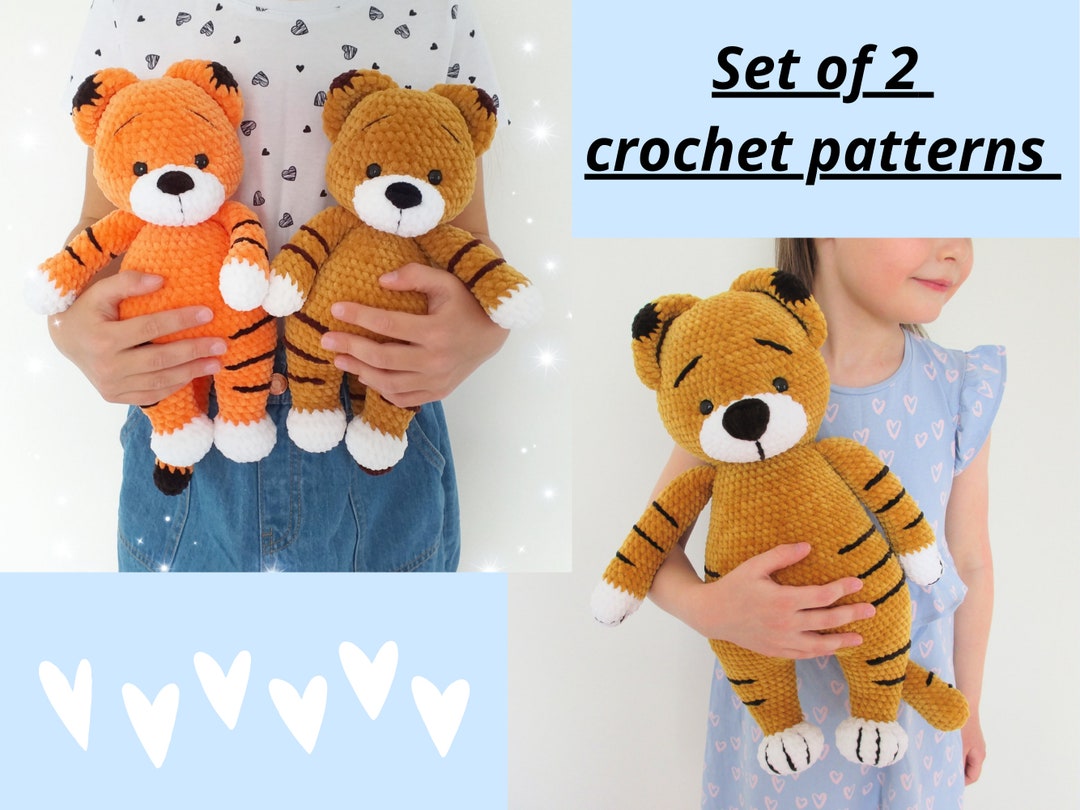 Set of 2 Patterns - Tiger and Big Tiger, Amigurumi Crochet Pattern ...