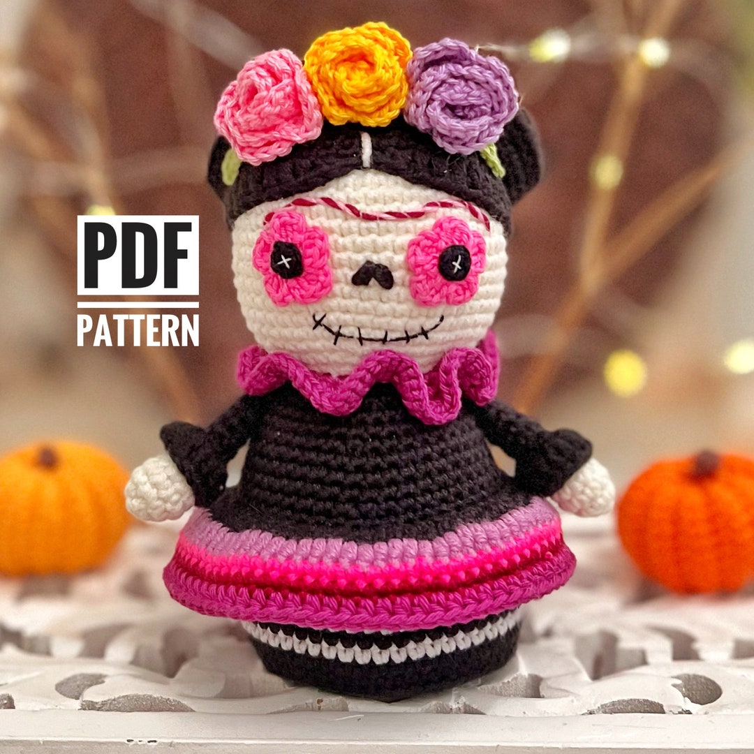 Skull Doll Crochet Pattern, Day of the Dead Amigurumi Doll Pattern ...