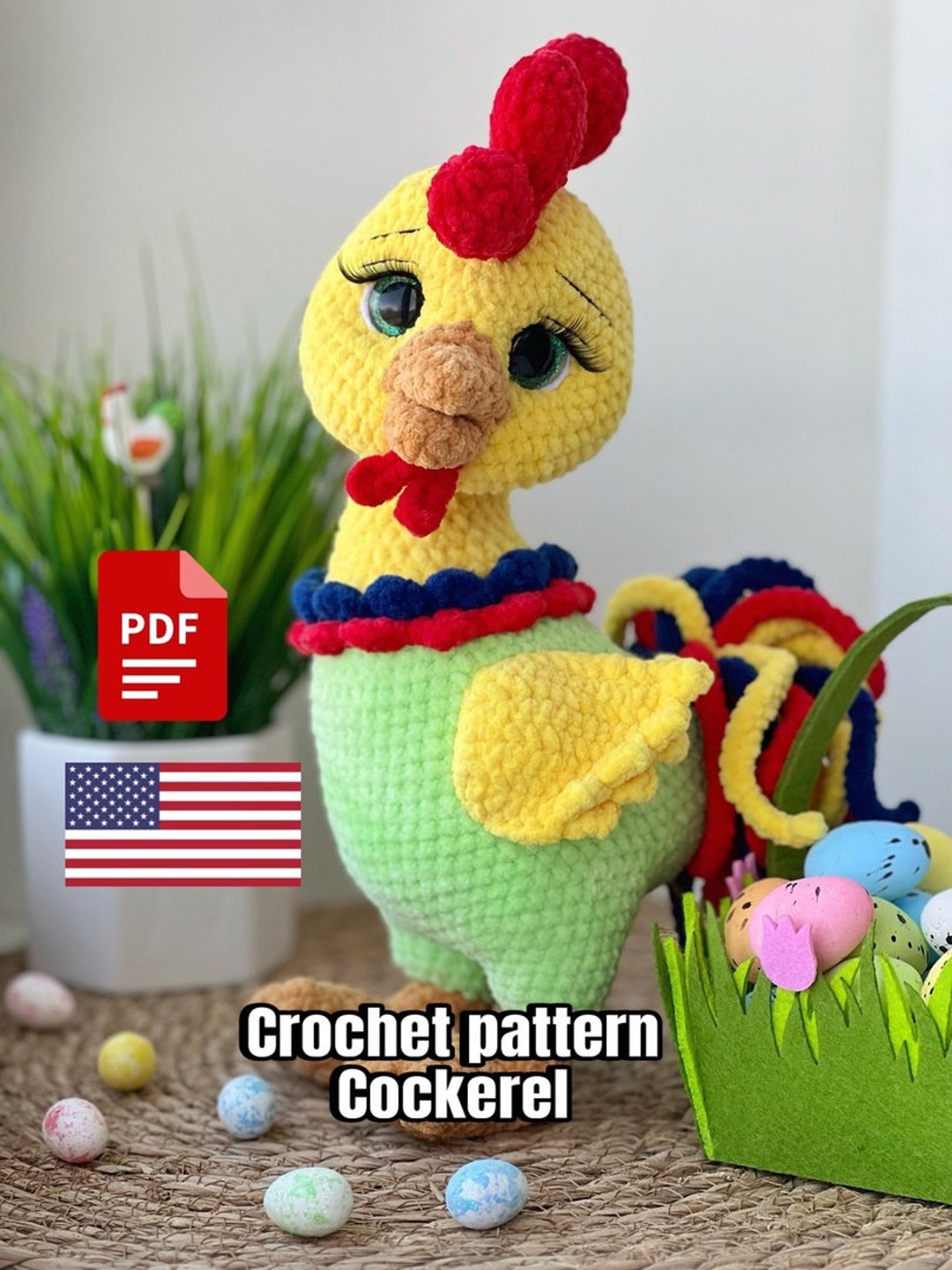 Crochet Pattern Cockerel - Etsy