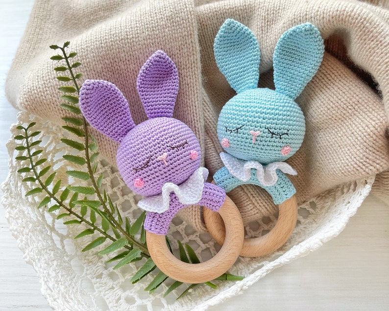 Bunny Crochet Rattle Baby Toy Pattern PDF - Etsy