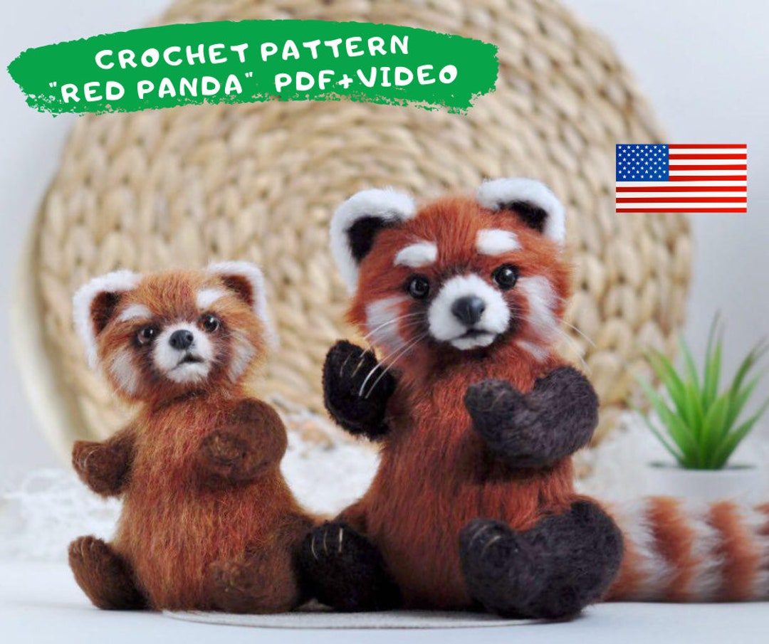 Red Panda CROCHET PATTERN, Amigurumi Red Panda Tutorial, Rainforest Animal Pdf, Diy Red Panda ...