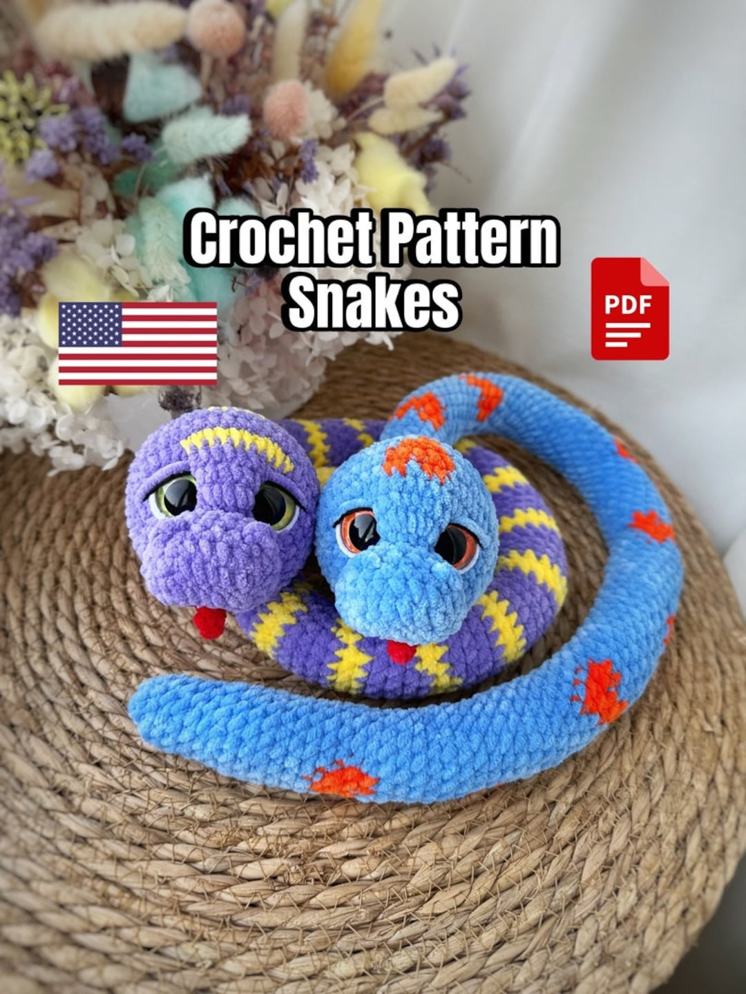 Crochet Pattern Snakes - Etsy