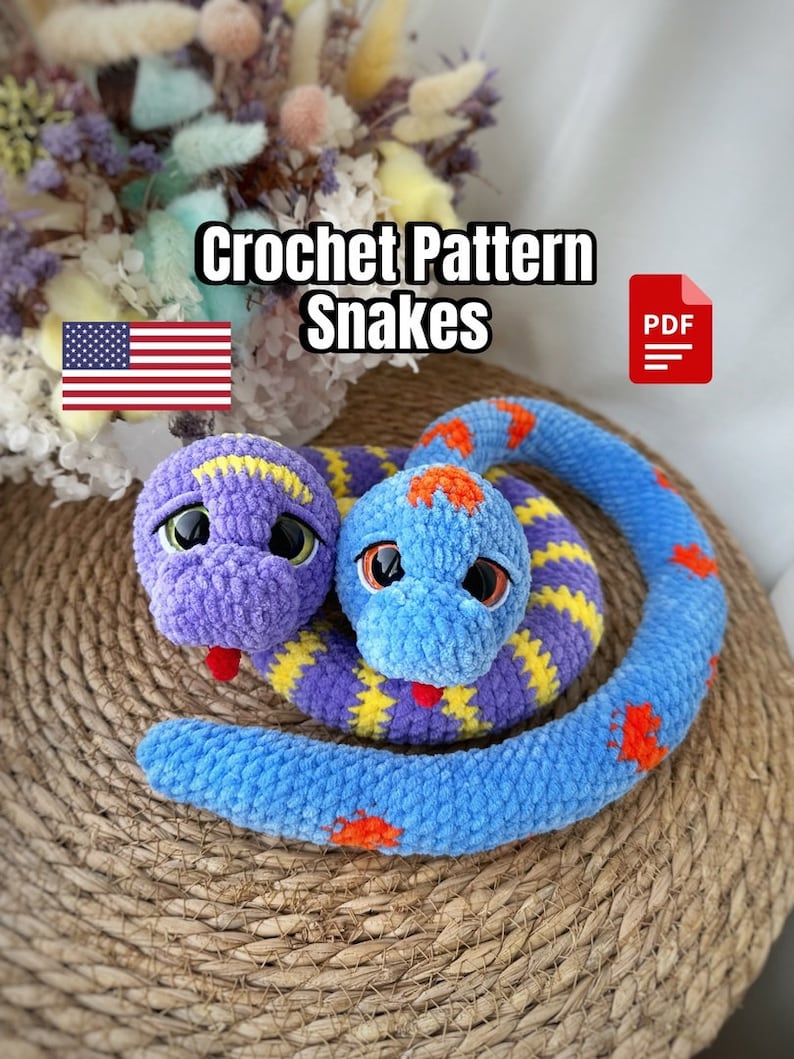 Crochet Pattern Snakes - Etsy