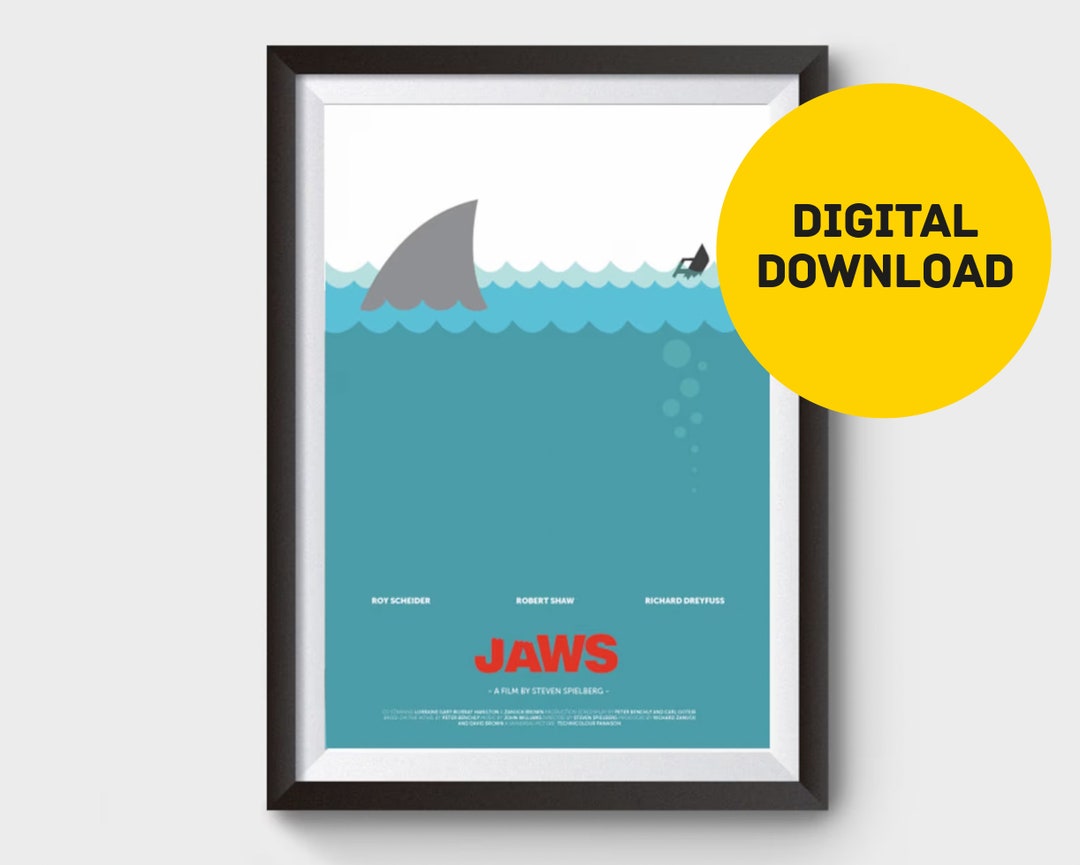 Jaws Poster Digital Download Movie Poster Print (Download Now) - Etsy