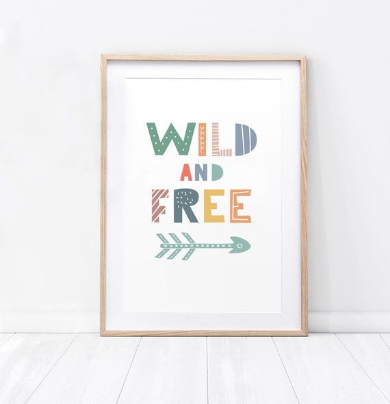 Wild and Free Print nursery print nursery decor nursery | Etsy