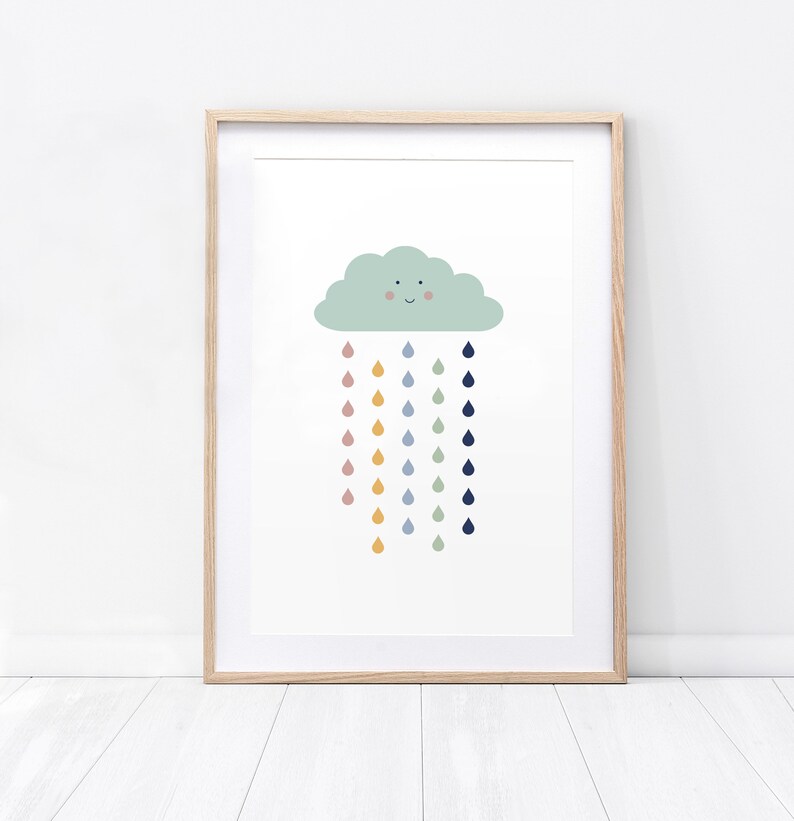 Weather Nursery Collection X 3 Prints Rain Cloud Print - Etsy