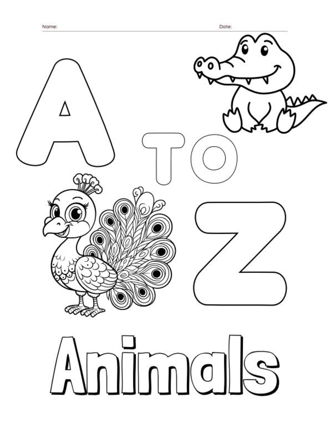 Alphabet and Number Tracing Book | Animal Trace & Color Pages | ABC 123 ...