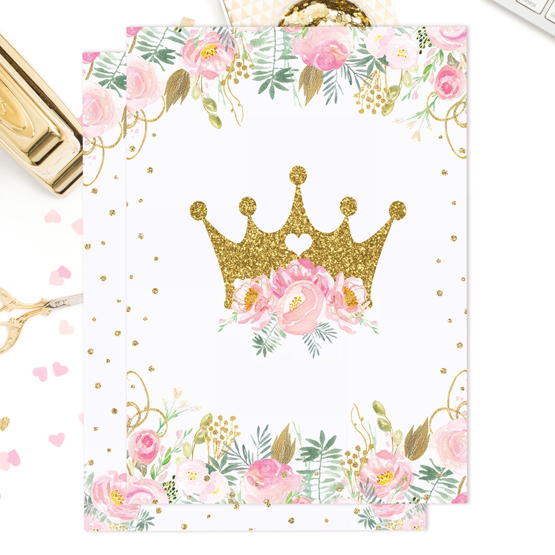 EDITABLE Crown Birthday Invitation Princess Birthday - Etsy