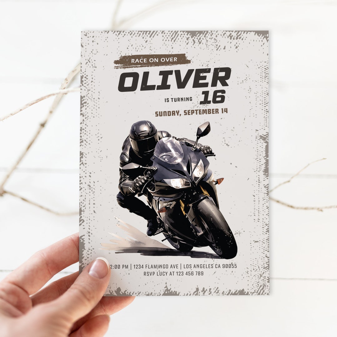 Editable Dirt Bike Invitation, Motocross Birthday Invite, Motorbike ...