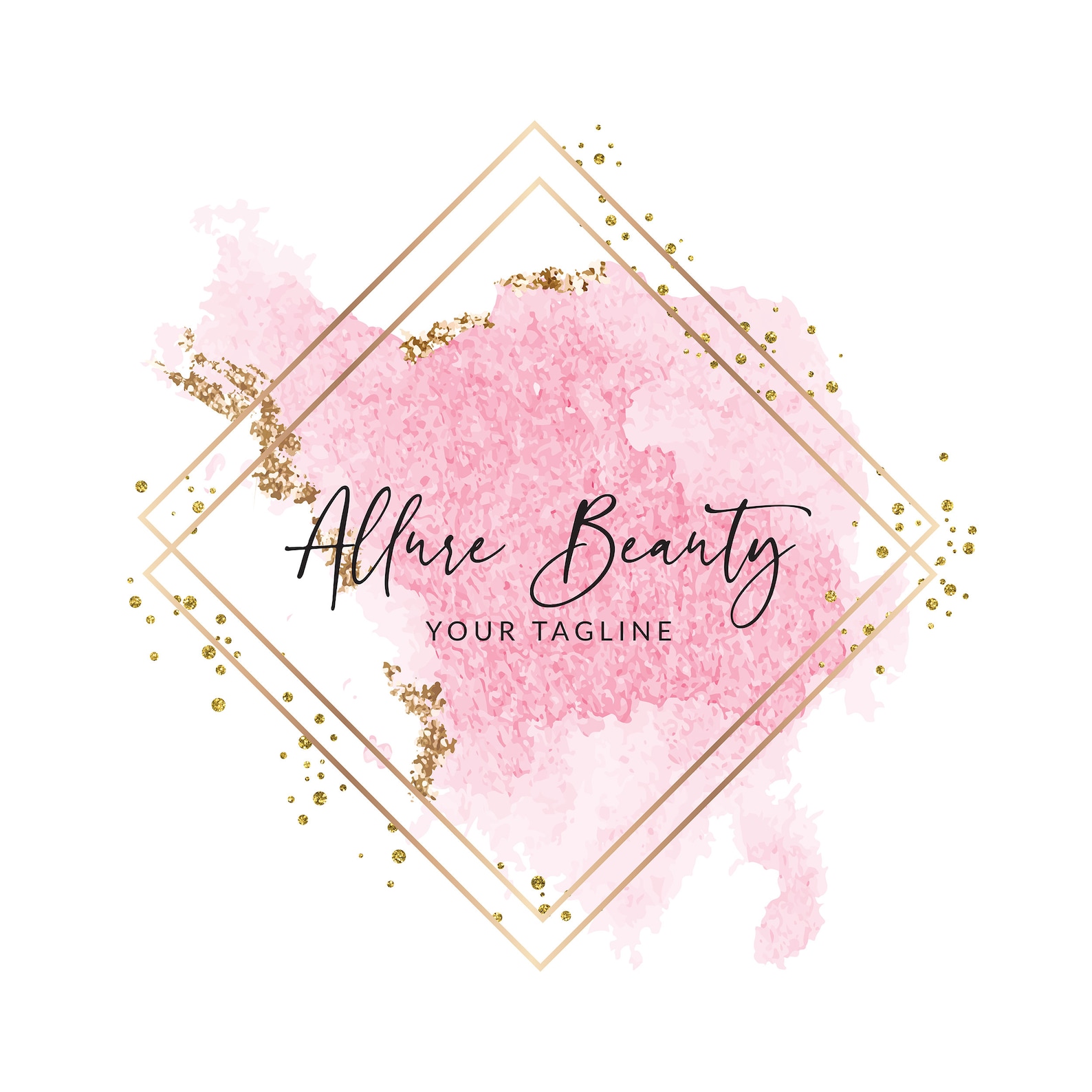 Editable Pink and Gold Logo, Makeup Logo Design, Lash Logo Design ...