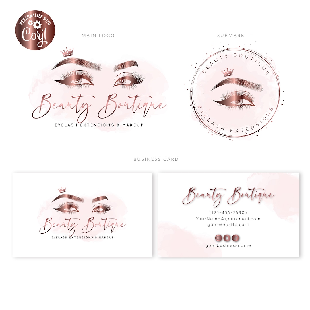 Editable Lash Logo, Makeup Artist Logo, Eyelash Logo, Lash Extensions ...