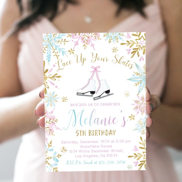 Snowflake Birthday Invitation - Etsy