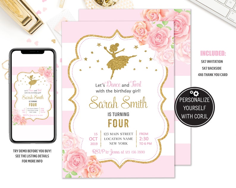 Ballerina Birthday Invitation Ballet Party Invite Tutu Invite - Etsy Ballerina Birthday Invitation Ballet Party Invite Tutu Invite - Etsy