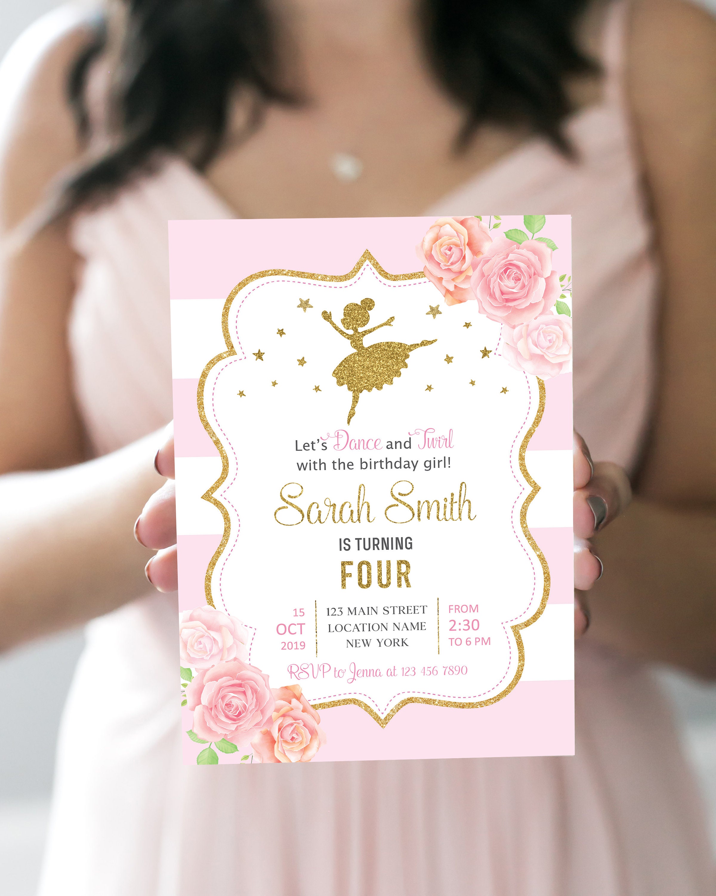 Ballerina Birthday Invitation Ballet Party Invite Tutu Invite - Etsy