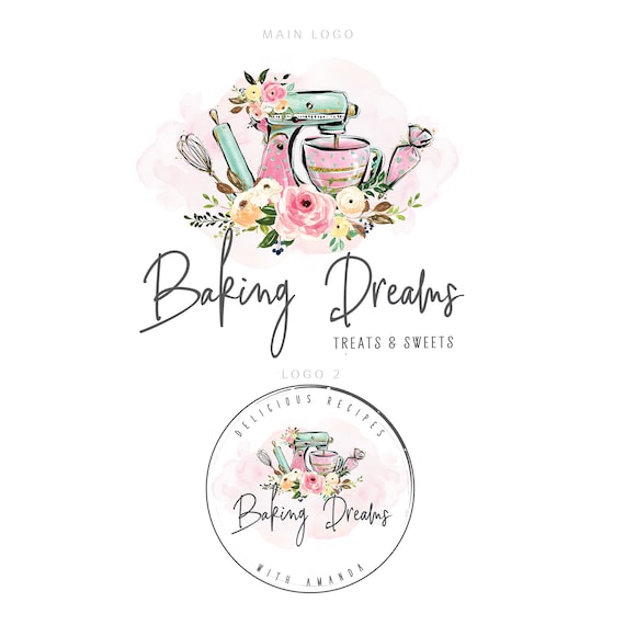 Bakery Logo Design Cake Logo Design Rolling Pin Logo - Etsy