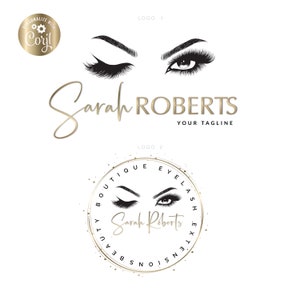 Lash Logo Design, Gold Lash Logo, Premade Logo, Lash Extensions Logo ...