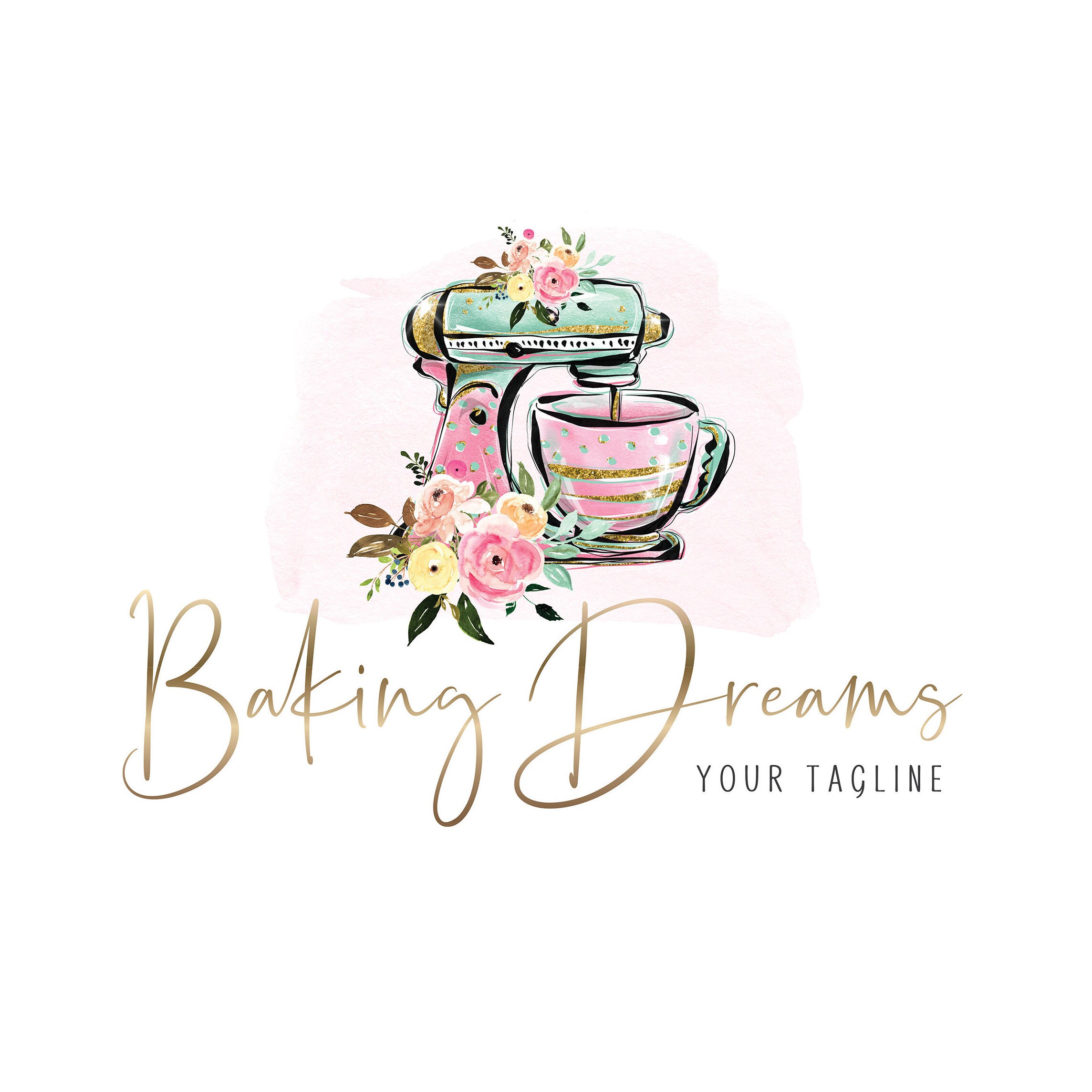 Backen Logo, Food Mixer Logo, Bäcker Logo, Aquarell Bakery Logo ...