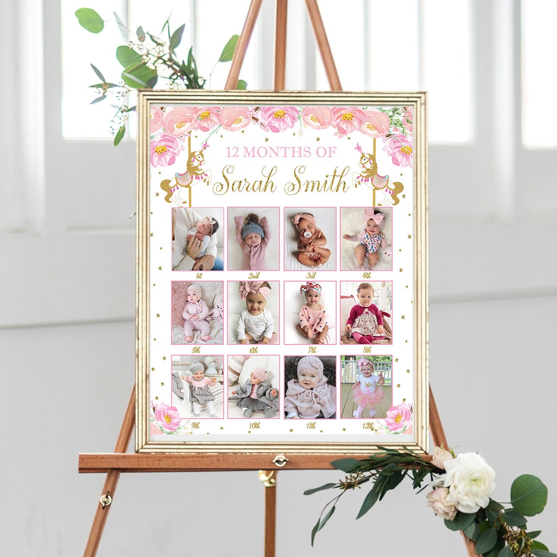 First 12 Months Photo Collage Carousel First Year Photo | Etsy