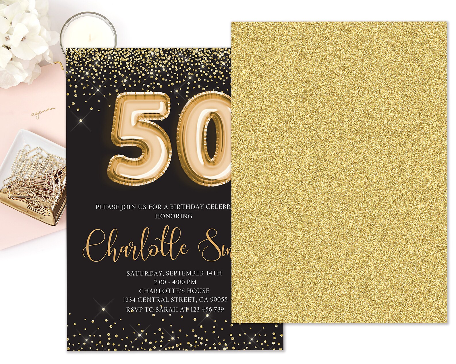 50th Birthday Invitation 50th Birthday for Her Women Birthday | Etsy
