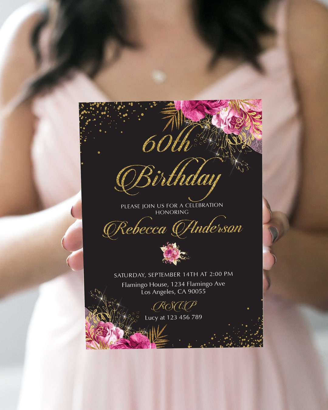 60th Birthday Invitation 60th Birthday for Her Women Birthday Party ...