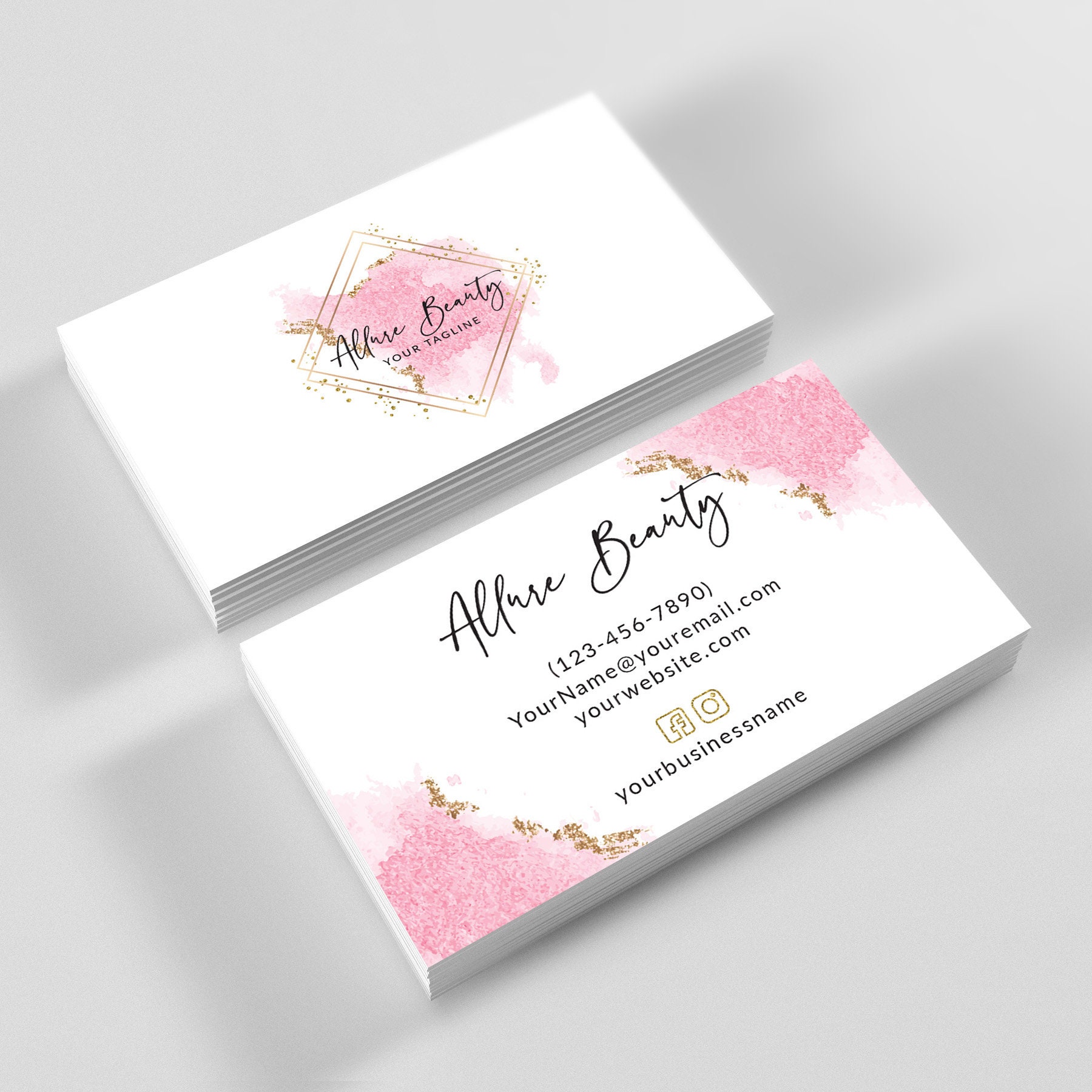 Editable Pink and Gold Logo Makeup Logo Design Lash Logo - Etsy