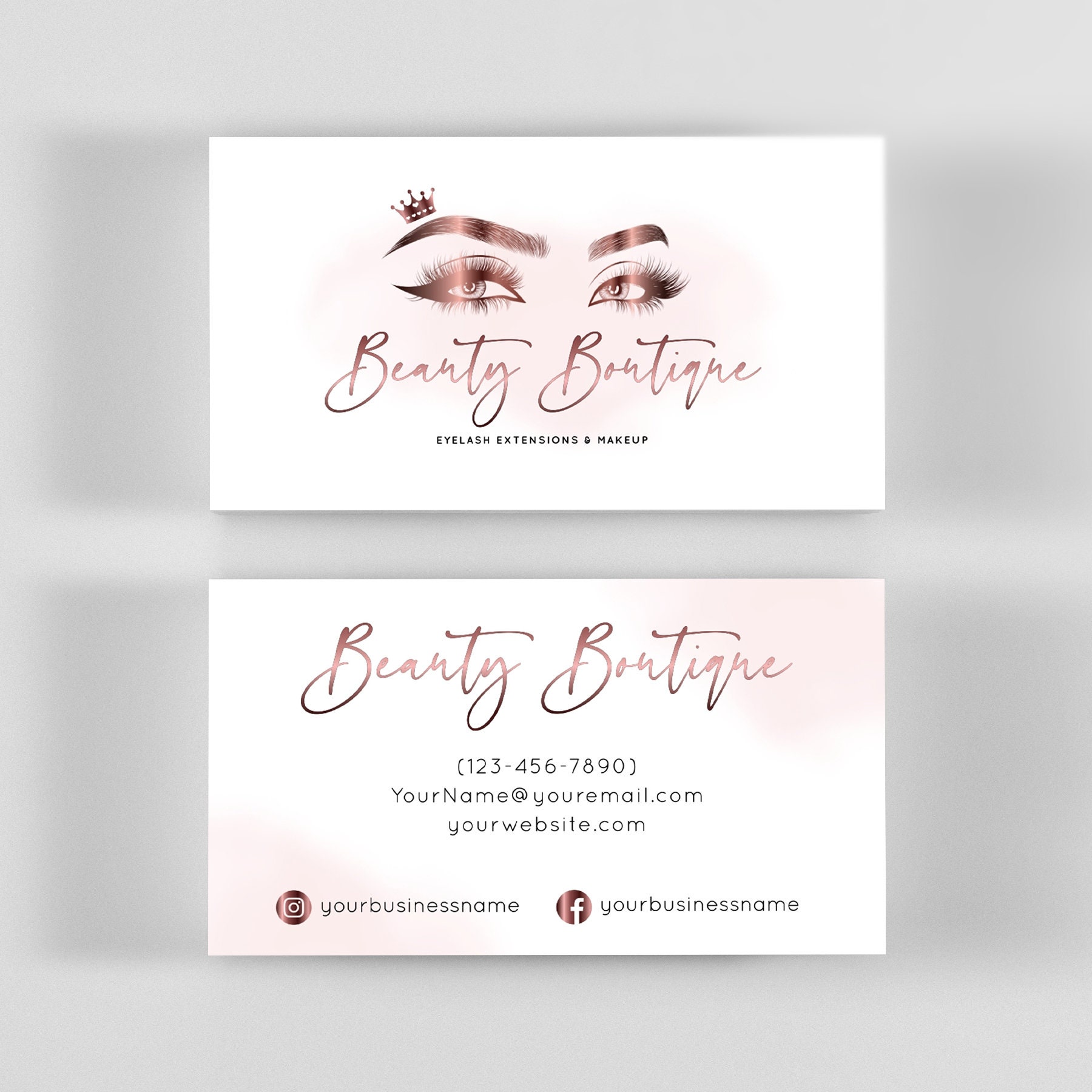 Editable Lash Business Card DIY Business Card Printable Lash | Etsy