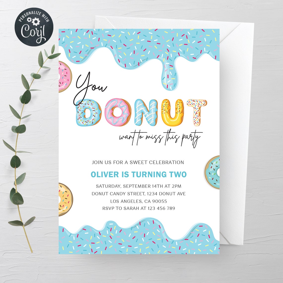 Donut Birthday Invitation Donut Birthday Invite Donut Party | Etsy