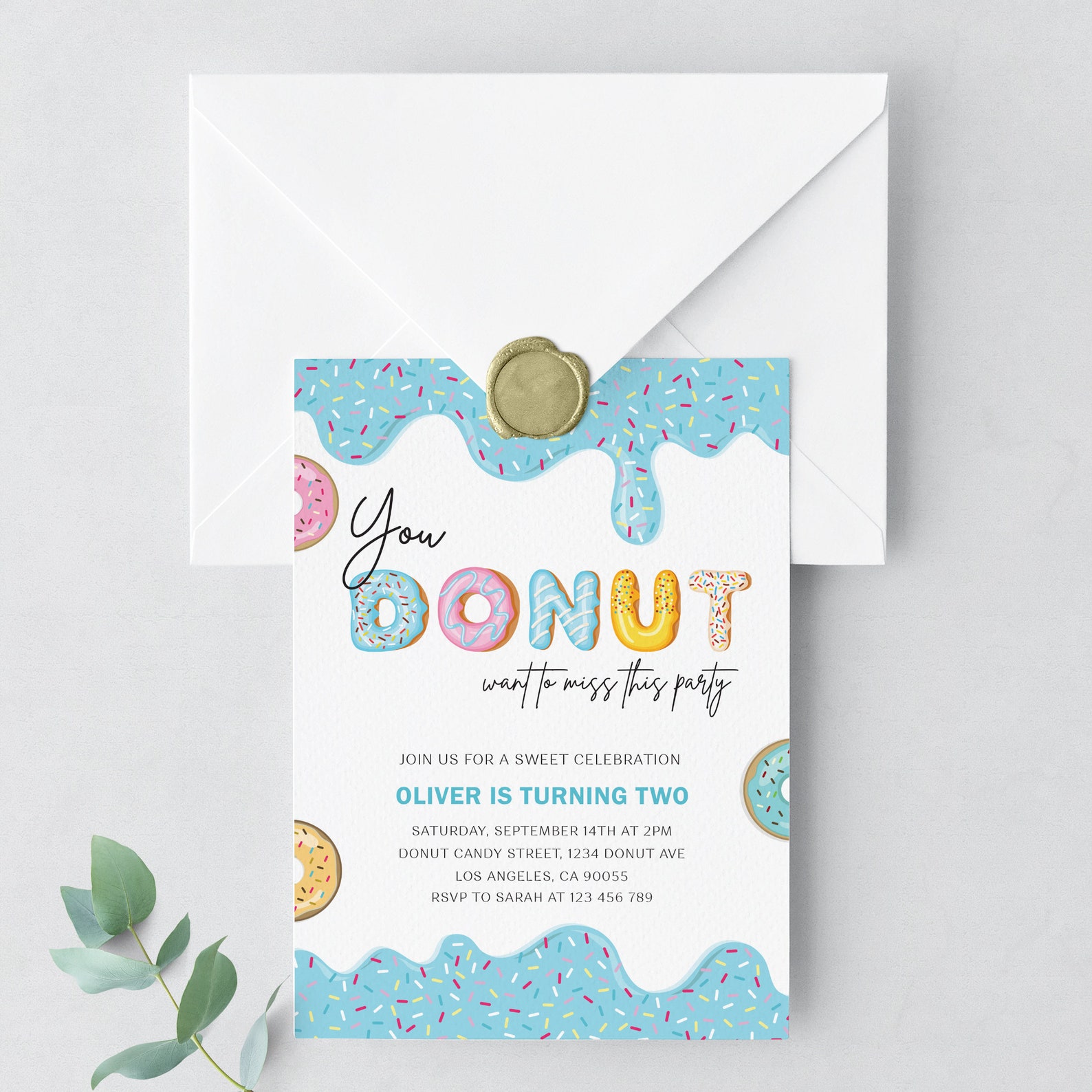 Donut Birthday Invitation Donut Birthday Invite Donut Party | Etsy