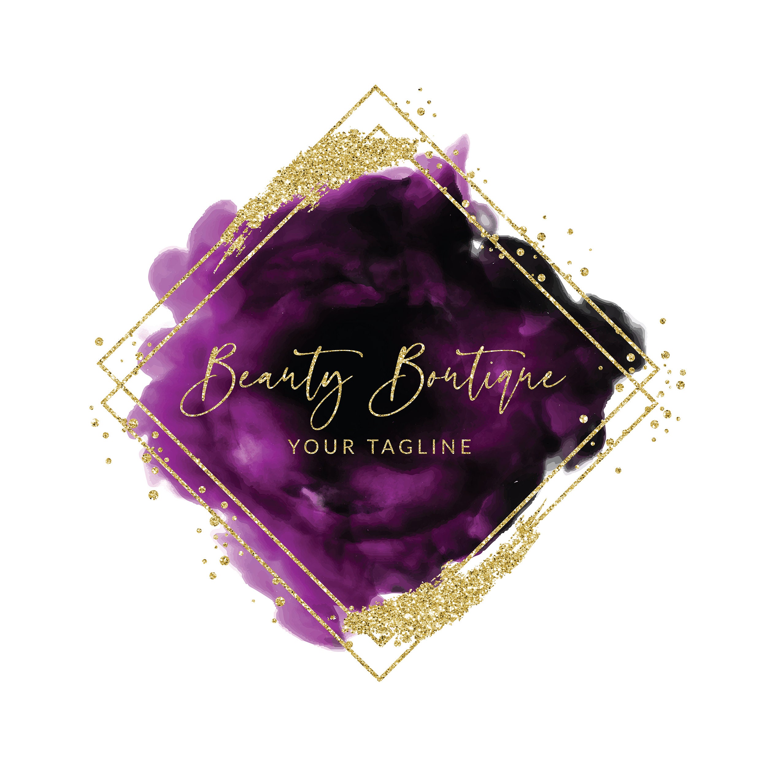 Purple and Gold Logo Makeup Logo Design Elegant Logo Event - Etsy UK