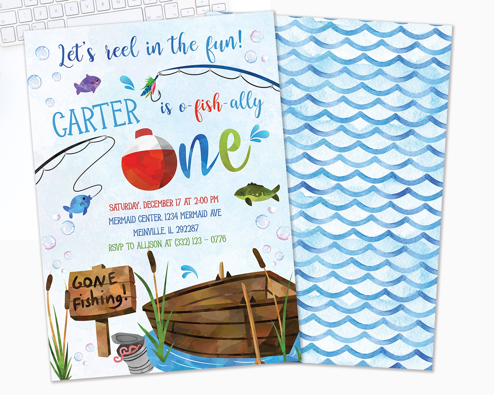 Fishing Birthday Invitation Fishing Party Printable Fishing | Etsy