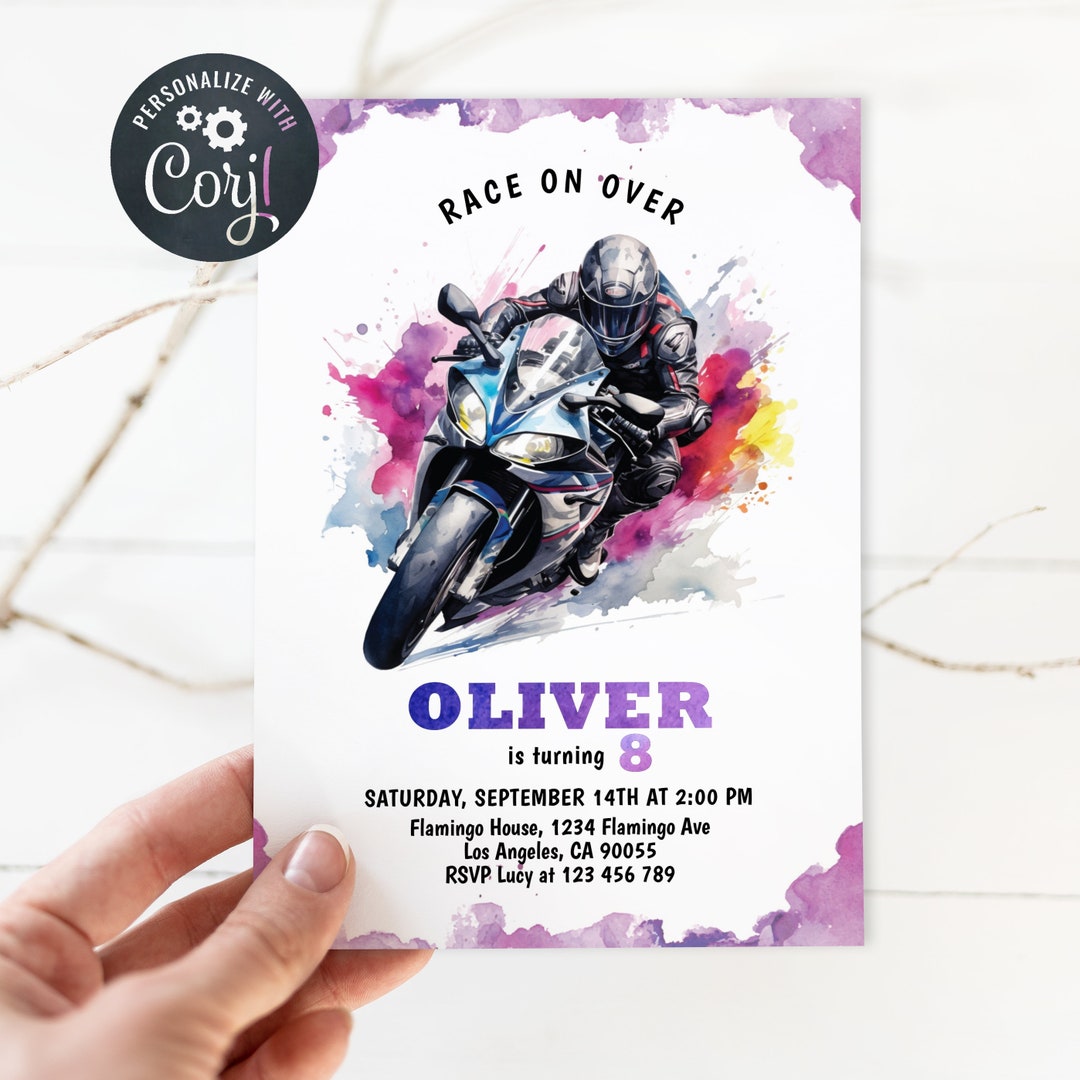 Editable Dirt Bike Invitation, Motocross Birthday Invitation, Motorbike ...