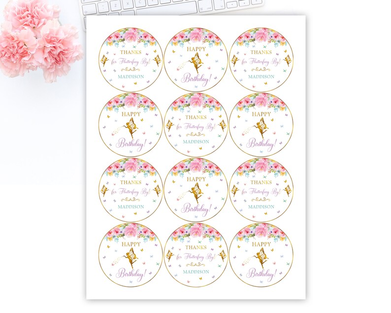 Fairy Thank You Tag Printable Fairy Favor Tag Editable Favor - Etsy