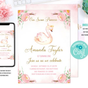 EDITABLE Swan Princess Party Invitation Swan Princess - Etsy Canada