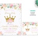 EDITABLE Crown Birthday Invitation Princess Birthday Invitation ...