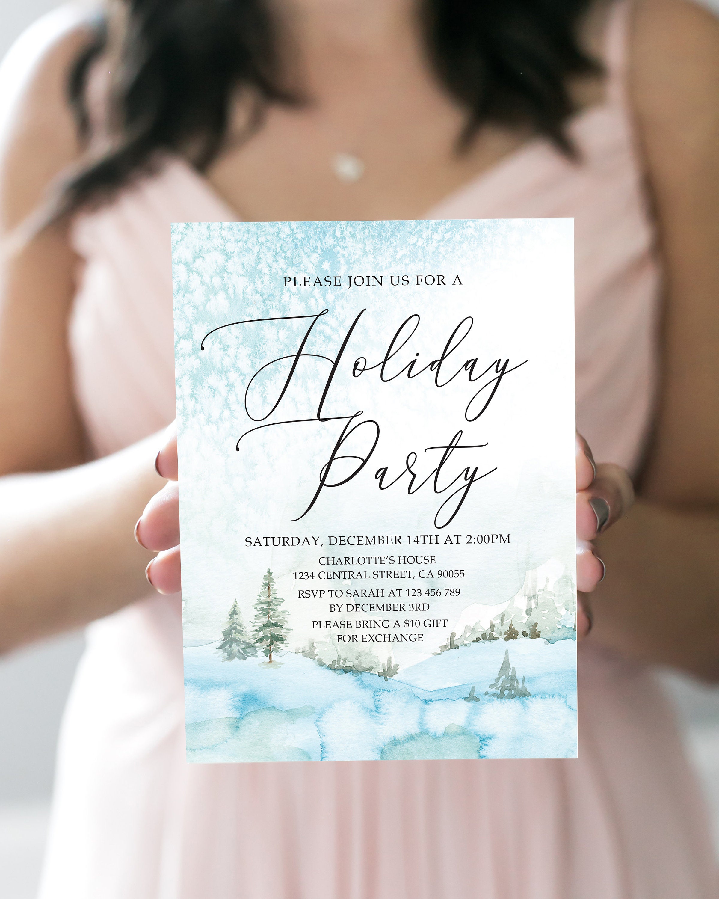 Editable Christmas Party Invitation Holiday Invitation | Etsy