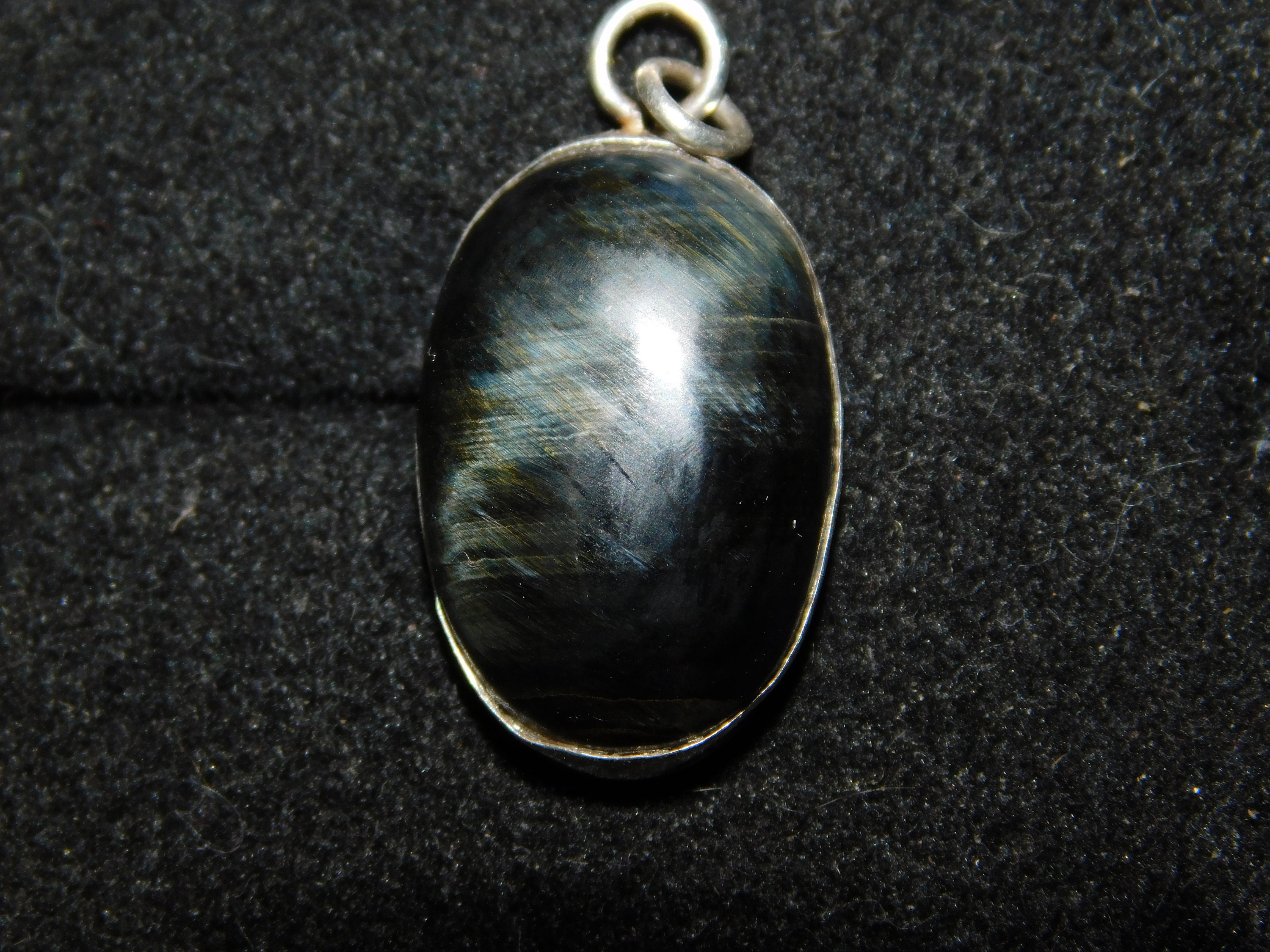 Hawk's Eye blue Tiger Eye Stone Set in Sterling Silver. - Etsy