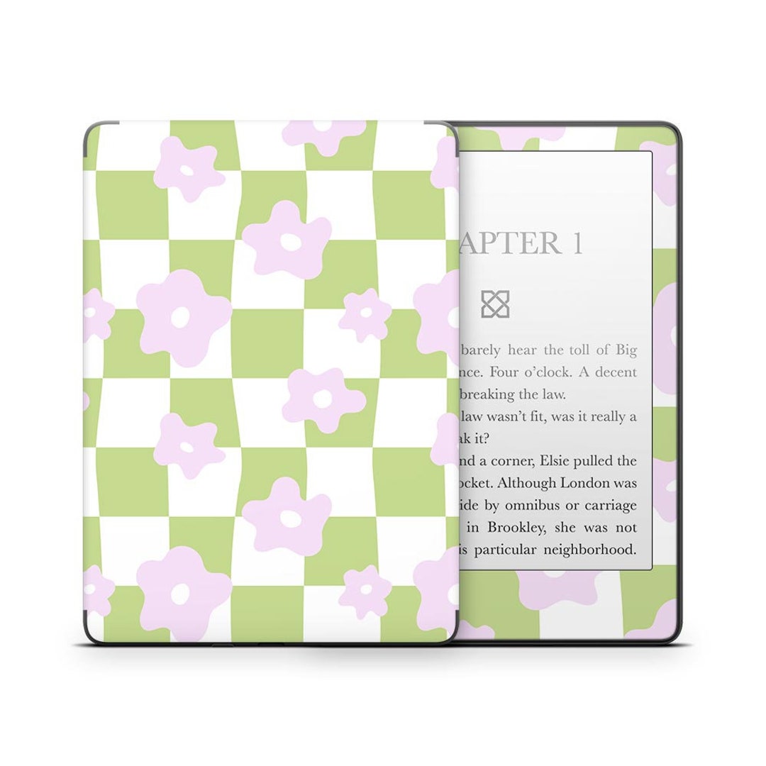 Floral Check Design Vinyl Sticker Decal Wrap for Kindle, Paperwhite ...