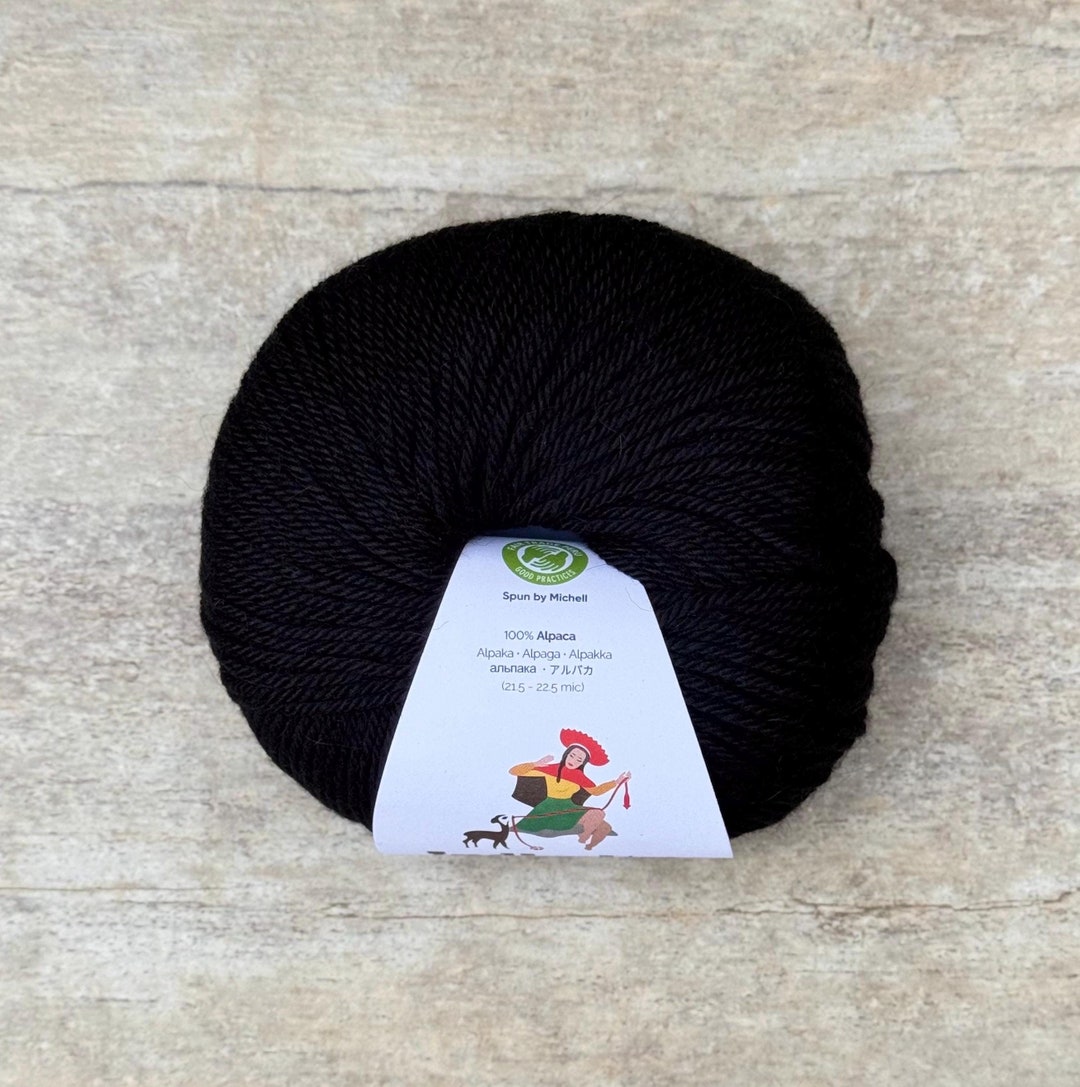 Black Baby Alpaca Yarn for Crocheting or Knitting / INDIECITA DK Baby ...