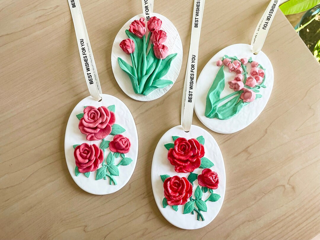 Roses Fragrance Diffuser Charm, Flower Aroma Stone, Floral Plaster Car ...