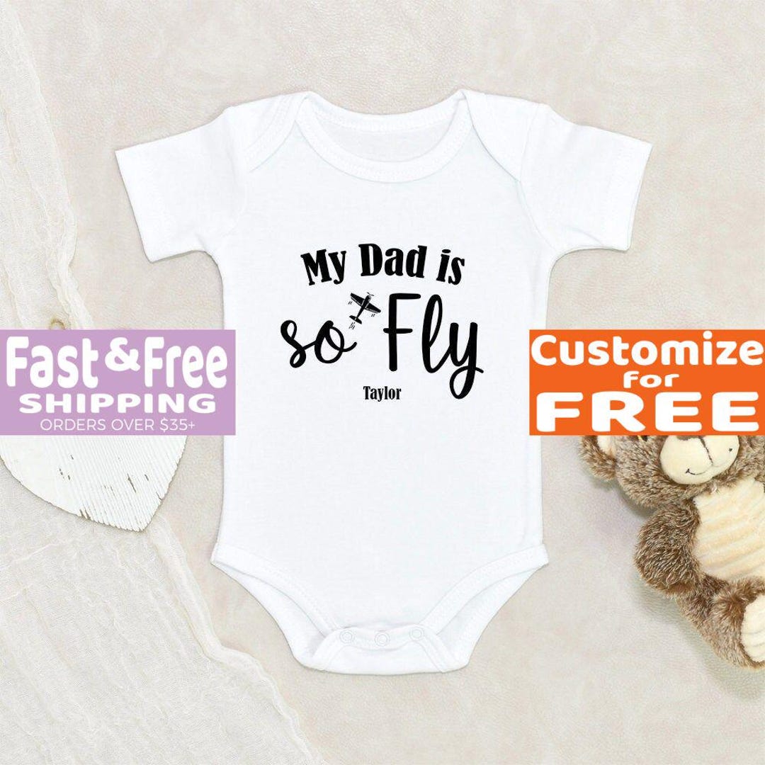 Military Dad Onesie® My Daddy is Very Flying Personalized Onesie® Baby ...