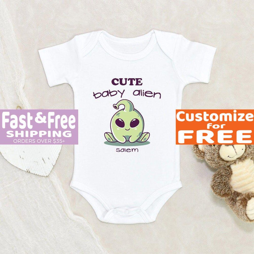 Funny Baby Onesie® Cute Baby Aliens Personalized Onesie® Customized ...