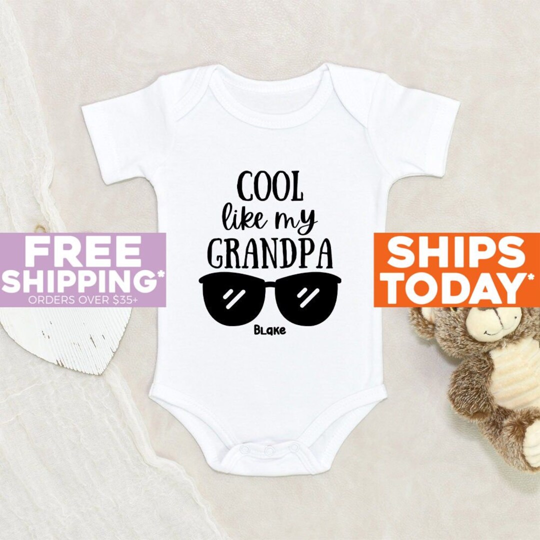 Grandpa Announcement Custom Onesie® Cool Like My Grandpa - Etsy