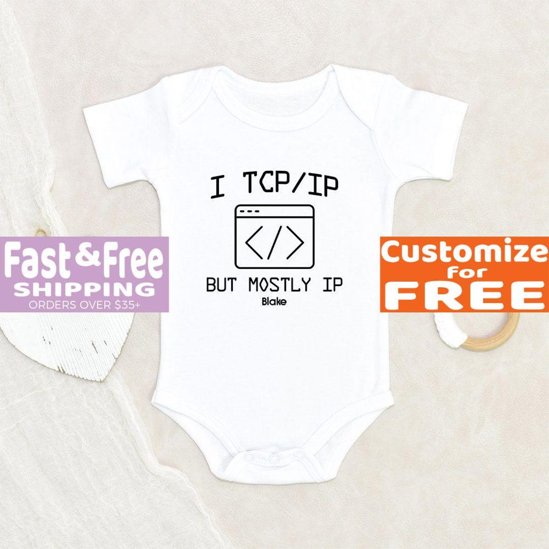 Coder Baby Onesie® Tcp Ip but Mostly Ip Personalized Onesie® Custom ...