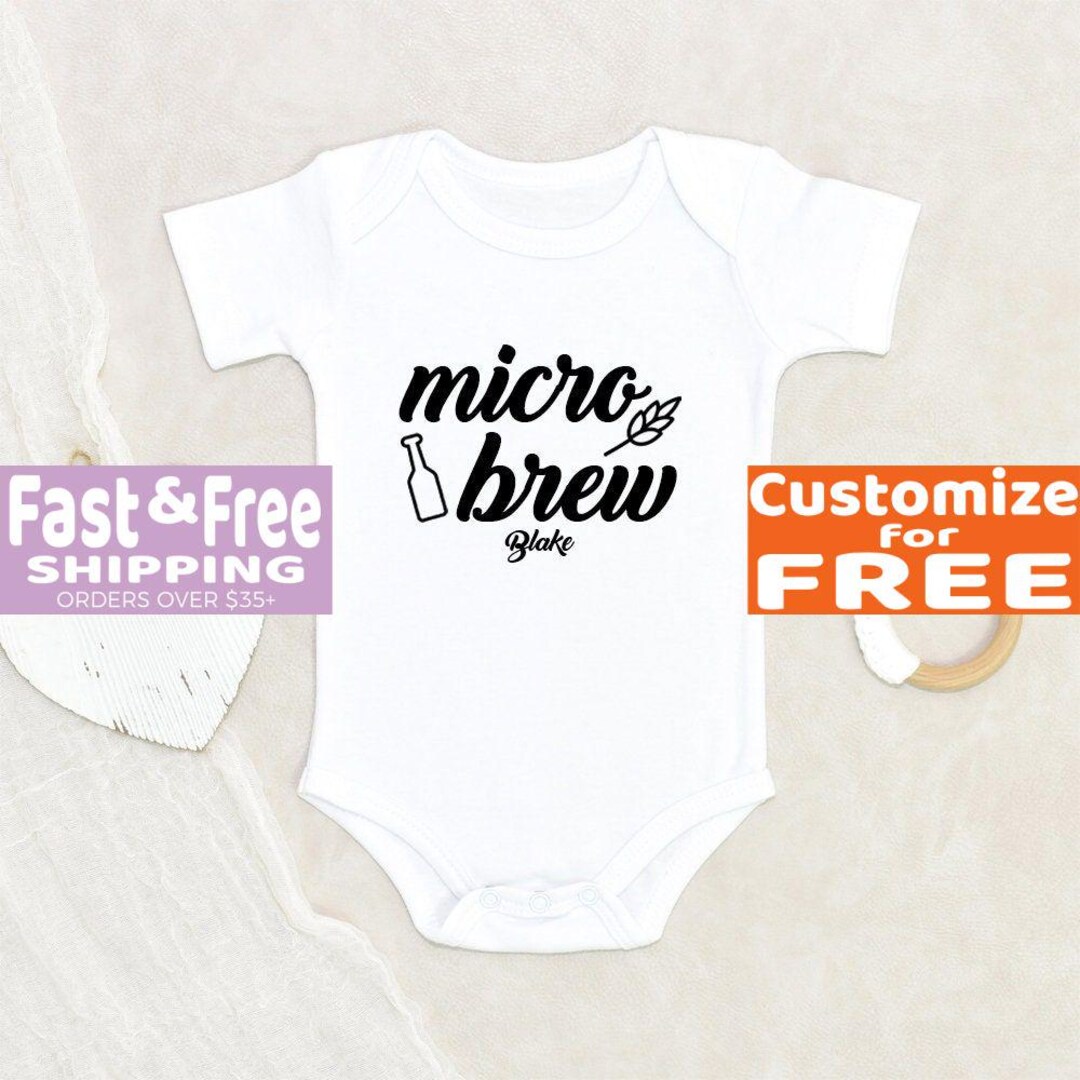 Funny Beer Baby Onesie® Micro Brew Personalized Name Baby Onesie ...