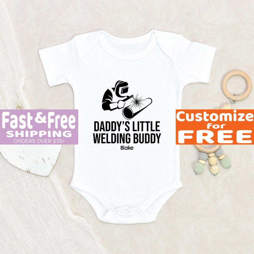 Daddy's Little Welding Partner Onesie: Personalized Welder Baby Clothes ...