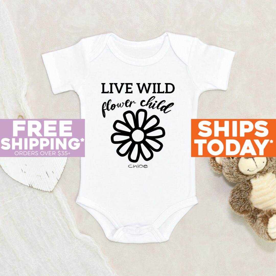 Bohemian Onesie® Living Wilds Flower Child Personalized Onesie® Flowers ...